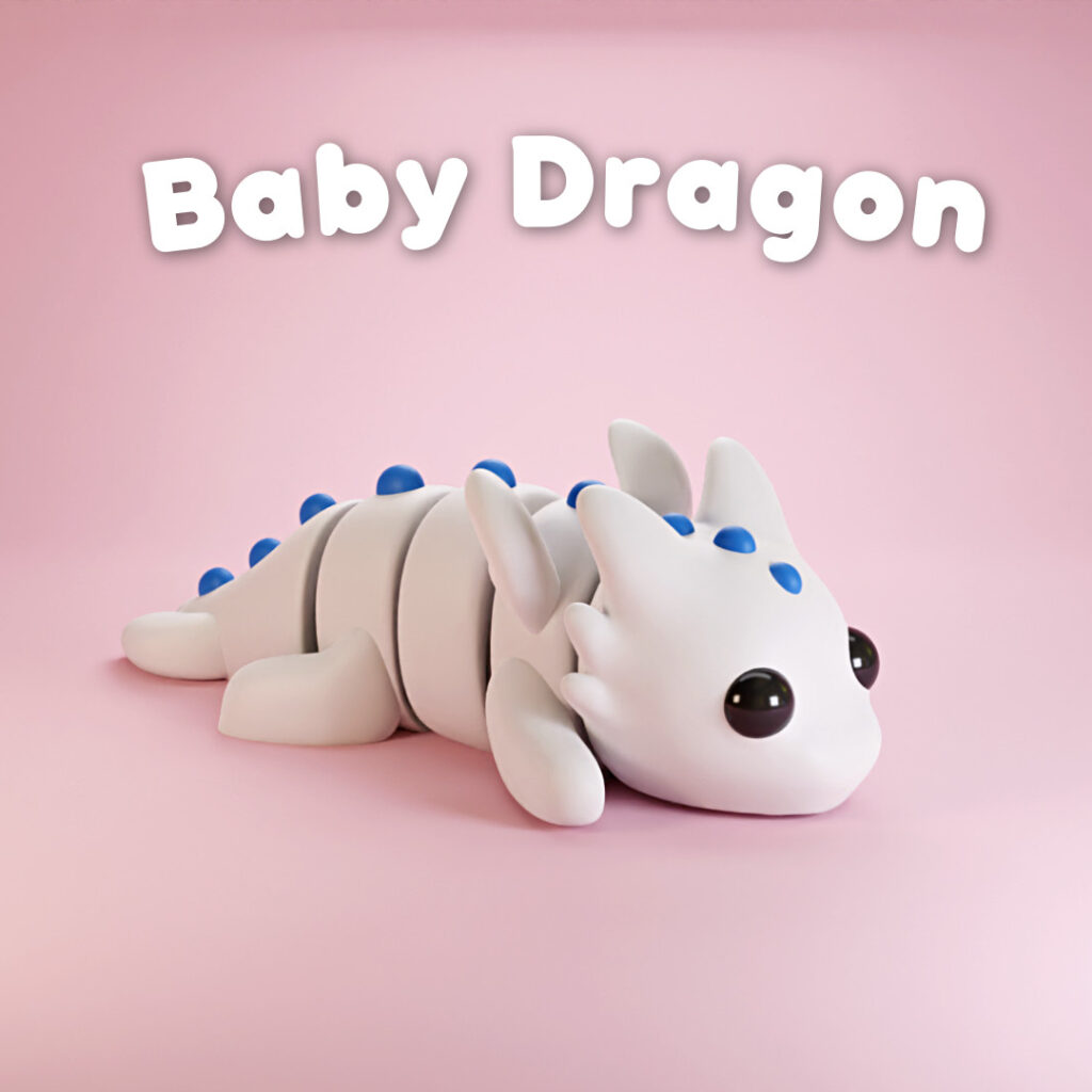 Zou3D - Baby Dragon - 3D Printed - So Stinkin' Cute Creations - Custom ...